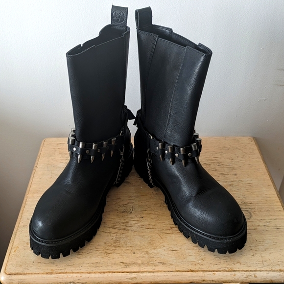 Killstar | Shoes | Killstar Womens Deadman Boots Bullet And Chains Goth ...